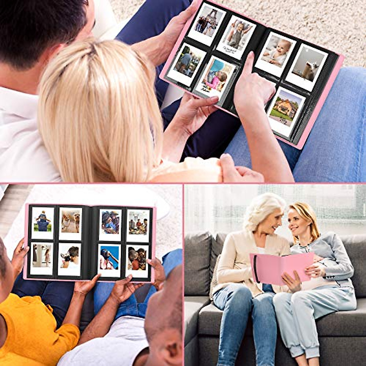 Ablus 160 Pockets Mini Photo Album for Fujifilm Instax Mini Camera, Polaroid Snap, Z2300, SocialMatic Instant Cameras & Zip Instant Printer (Pink)