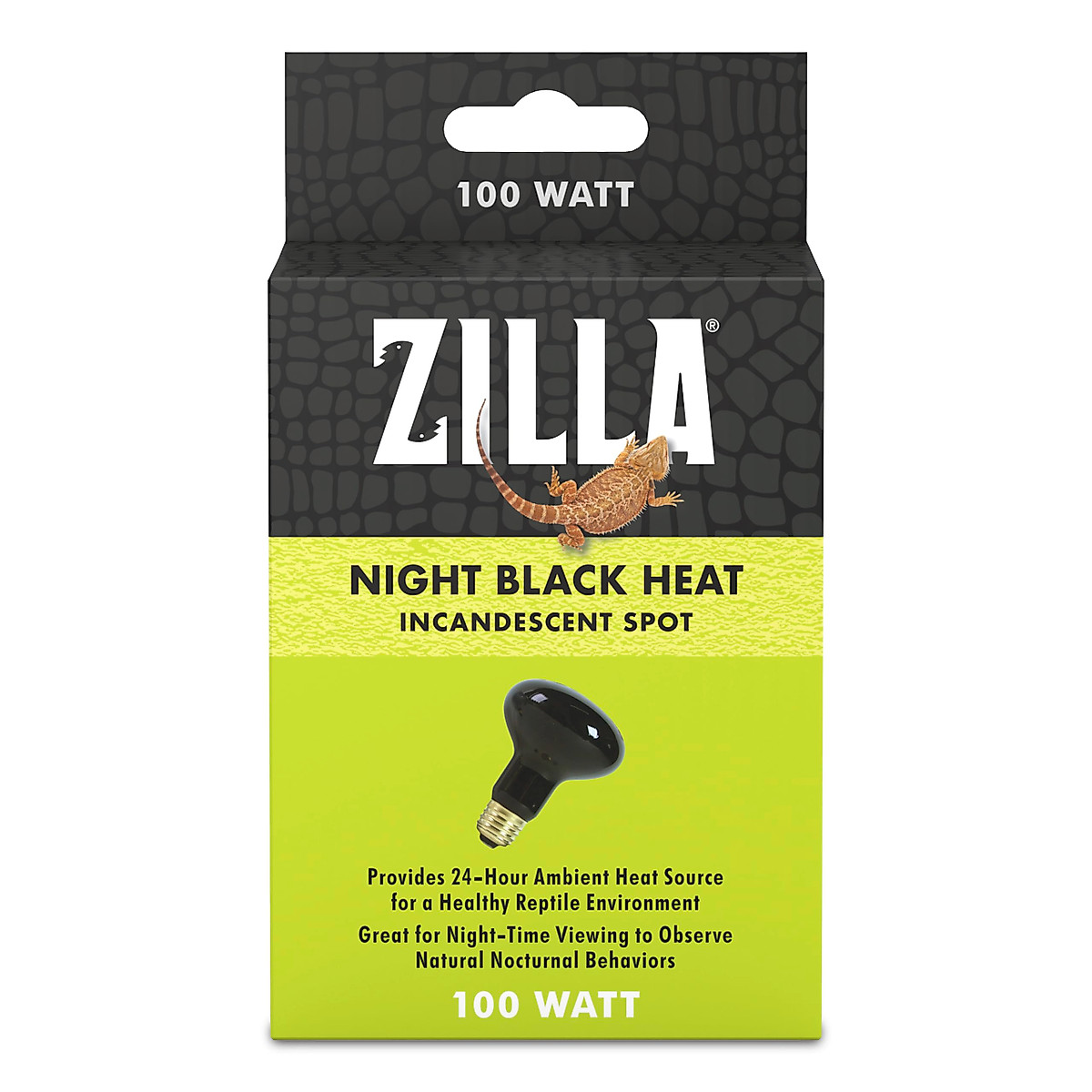 Zilla Incandescent Spot Bulb, for Nocturnal Reptile Species, Night Black