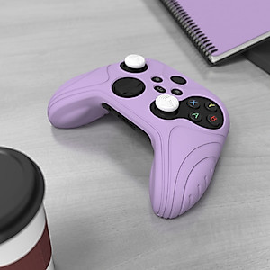 eXtremeRate PlayVital Samurai Edition Mauve Purple Anti-slip Controller Grip Silicone Skin for Xbox Core Controller, Ergonomic Protective Case Cover for Xbox Series S/X Controller w/Thumb Grips