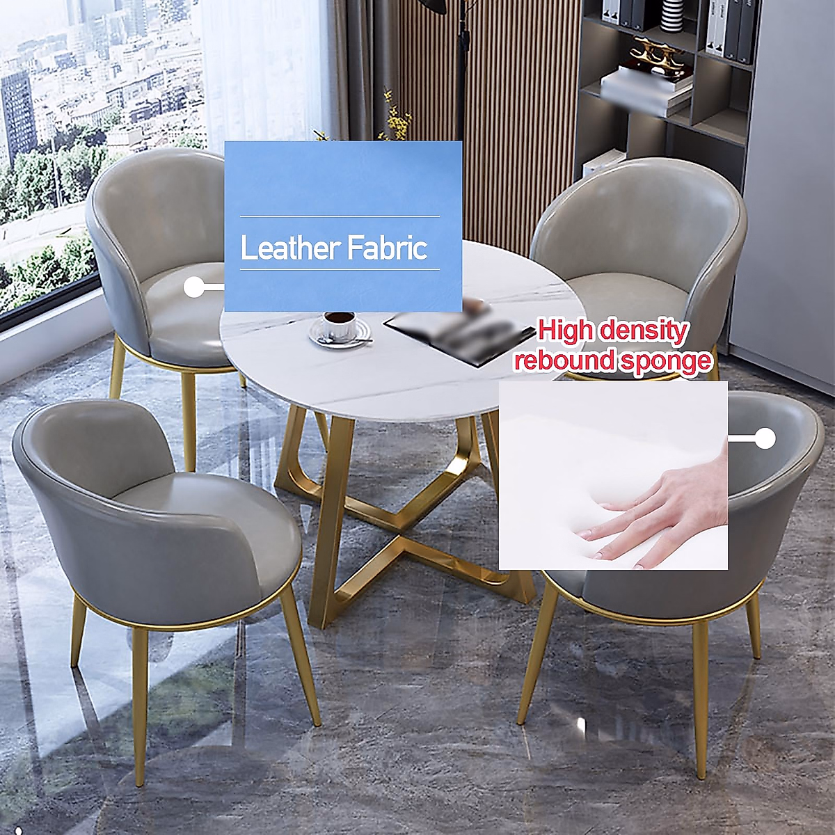 Office Conference Table,Reception Room Club Table,Table And Chair Combination,Negotiation Table Sales Office Shops Meetings Small Round Tables,1 Table 4 Chairs,Simple Kitchen Dining Table 80cm ( Color
