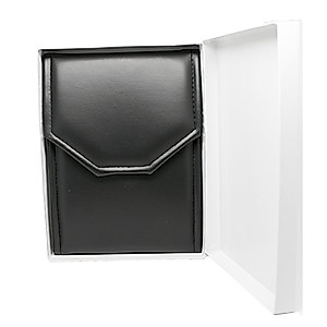 Novel Box Premium Large Black/Black Stitched Leatherette Pearl/Omega Necklace Folder + Custom NB Pouch