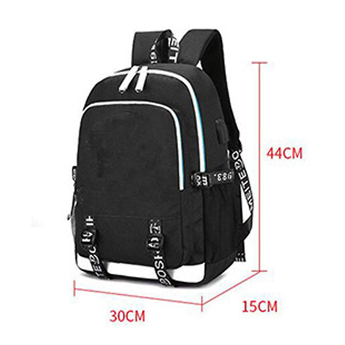 jupkem Hawkins Middle School AV Club College USB Charging Backpack Laptop Bag Travel Bookbag Daypack (balck)