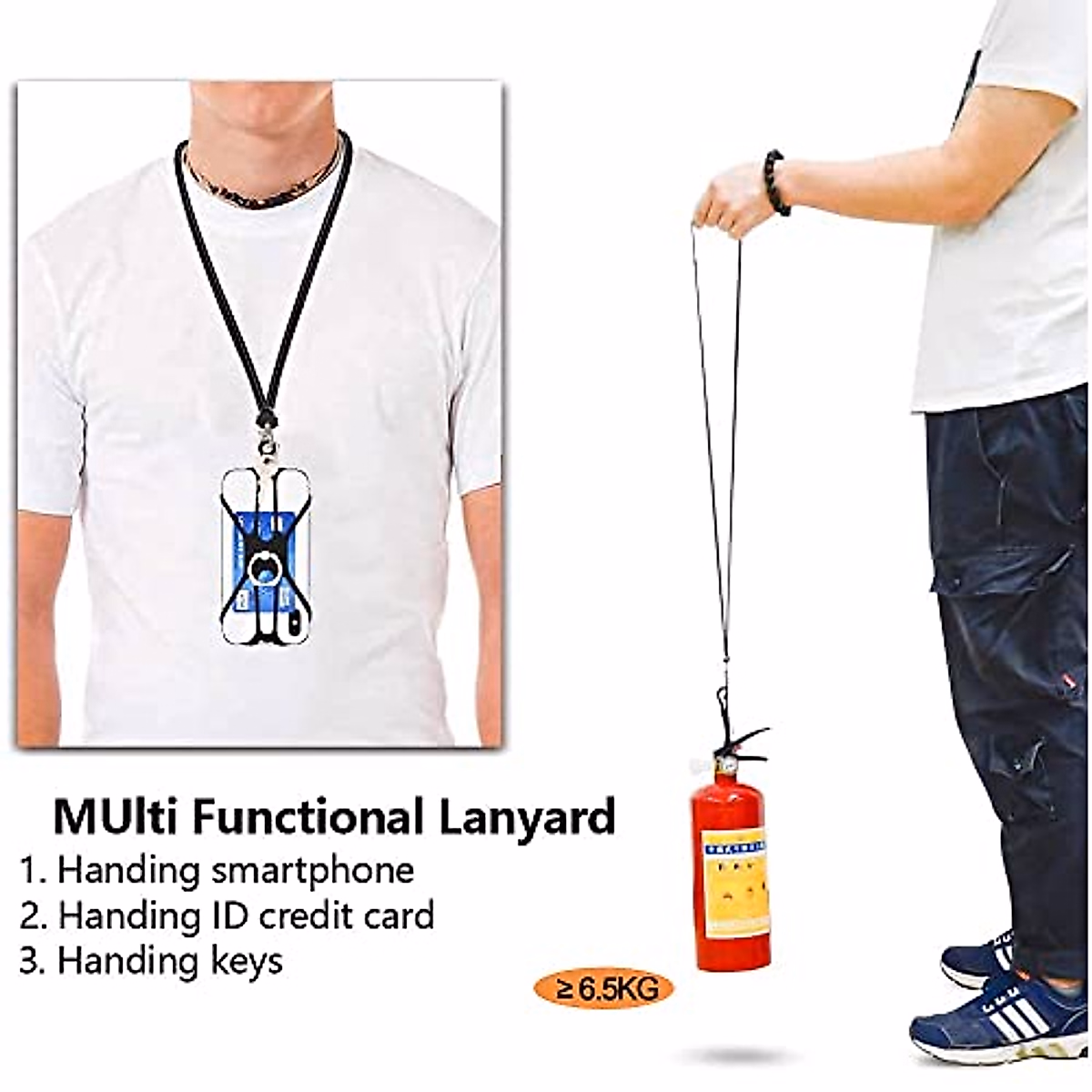 Kinizuxi 2 Pcs Cell Phone Lanyard Crossbody with Adjustable Neck Strap and Phone Ring Grip,Universal Smartphone Lanyard for iPhone Lanyards for Around The Neck Compatible with Most Smartphones