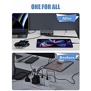 240W USB C Charger, 8 Port Fast USB C Charging Station, 65W Type C Laptop Fast Charger, Compatible with MacBook Pro/Air iPad Pro/Air iPhone 14 13 12/Pro Max Galaxy Note S22 Pixel