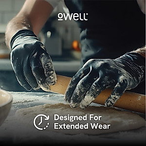 OWELL Black Nitrile Gloves Disposable Latex Free – 4 mil Nitrile Gloves MEDIUM Disposable Gloves Black Cooking Gloves Disposable Food Safe Powder Free Latex Free Gloves (MEDIUM - 100 Count)