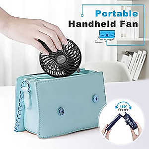 shinic Portable Handheld Fans 5200mAh, Rechargeable Personal Hand Fan with Power Bank, 5-20 Hrs Work Time, 3 Levels Strong Wind, 180° Foldable, Rechargeable Fan Portable for Outdoor Camping Travel