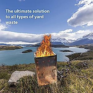 Marabuut Garden Waste Incinerator - Large 29" x 16" Square Galvanized Burn Barrel Trash Can - Used to Burn Yard Debris, Wood, Leaves, and Cardboard - Complete with Assembly Tools