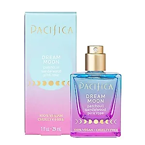 Pacifica Beauty Dream Moon Spray Perfume Pink Rose, Sandalwood, Patchouli Notes Natural + Essential Oils Clean Fragrance Vegan + Cruelty Free