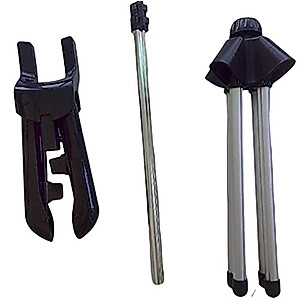 Luumerser Foldable Garment & Clothes Drying Rack,Adjustable Height,Handheld Hanging Ironing Machine Hanger Steam Ironing Machine Accessories Bracket (Black)