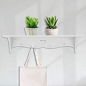 Alvinlite Wall Shelf, White Shelf, Coat Rack Hook Wall Decoration Hollow Wall Shelf Hanger Hook Coat Rack