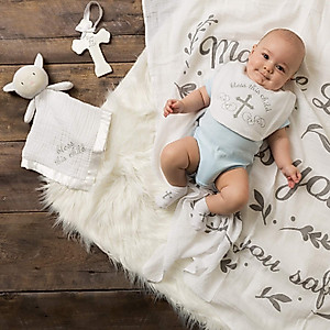 C.R. Gibson Resin Baby Cross and ''Bless This Child'' Baby Photo Frame Set, Frame Measures 5.5'' x 7'' and Cross Measures 4.5'' x 6.75''