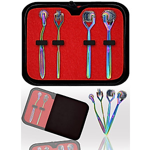 VISION TEK MED Wartenberg Neuro Pinwheel Diagnostic Instrument Sensory Wartenberg Pinwheel 1,3.5,7 Head Strong Wheel Stainless Steel Nerve Tester (Set of 4 (1,3,5,7 Head)) (Rainbow)