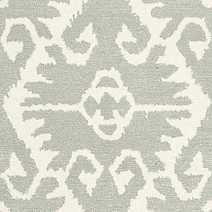 SAFAVIEH Wyndham Collection Area Rug - 8' x 10', Grey & Ivory, Handmade Modern Wool, Ideal for High Traffic Areas in Living Room, Bedroom (WYD323G)