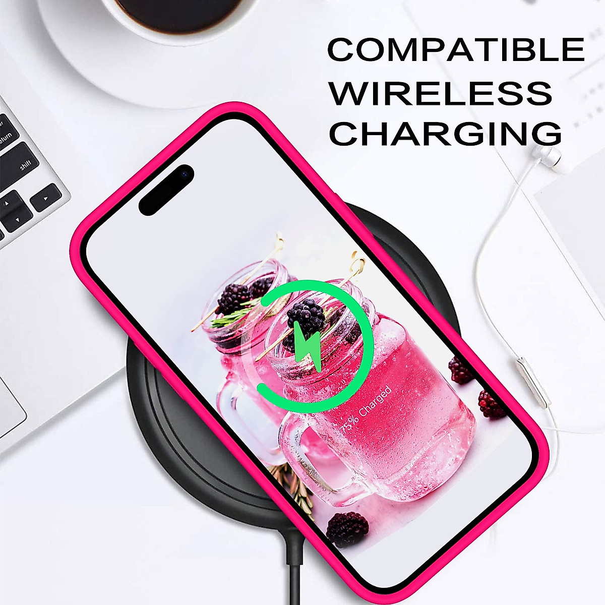 BENTOBEN Compatible with Magsafe for iPhone 14 Pro Max Silicone Case, Liquid Silicone Gel Rubber Bumper Microfiber Shockproof Magnetic Protective Phone Cover for iPhone 14 Pro Max 6.7", Hot Pink