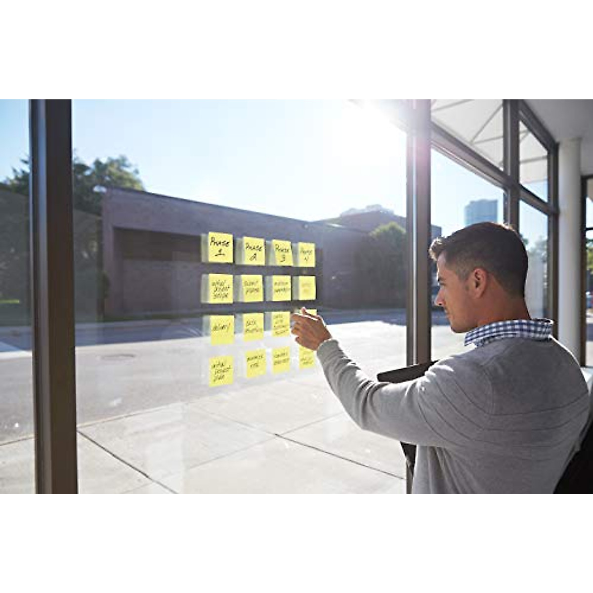 Post-it Super Sticky Notes, 3x3 in, 6 Pads, 2X the Sticking Power, Canary Yellow (654-6SSCY)