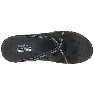 Skechers Women's Reggae-Soundstage Thong Sandal,Black,8 M US