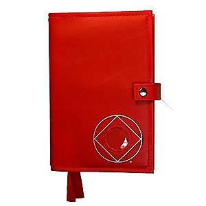 Double Narcotics Anonymous NA Basic Text & It Works, How & Why Book Cover Medallion Holder Red