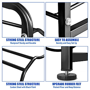 CZMY 5 Gallon Water Jug Holder, 5-Tier Reinforced Carbon Steel Water Bottle Storage Rack for 10 Bottles of Water Cooler Organizer for Office, Family, Garages, Restaurant, and Gym. Black