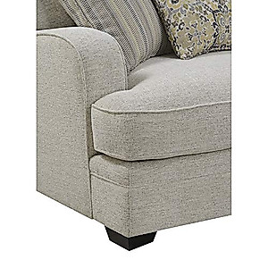 Wallace & Bay Becker Sectional with Pillows, Track Arms and Block Feet, Milk Toast