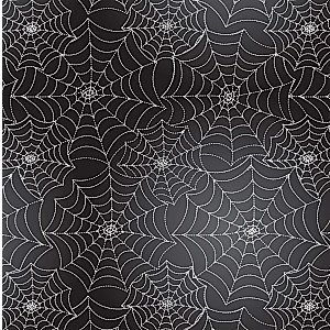 David Textiles Halloween Spiderwebs Cotton Fabric by The Yard, Black, DTI-A-2707-4C-1