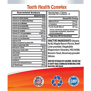 MY LUCKY PETS LLC Dog Dental Treats Large Breed - PET Teeth Health AID - Dogs and Cats - Immune Boost - Gum and Oral Care - coq10 for Dogs chewable - 2 Bottles (120 Tablets)