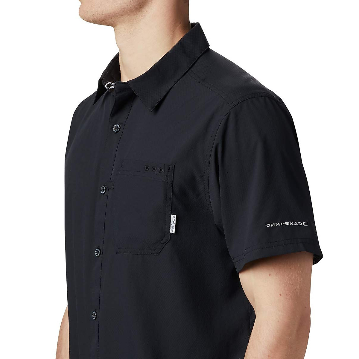 Columbia Men's Standard Slack Tide Camp Shirt, Black, Small