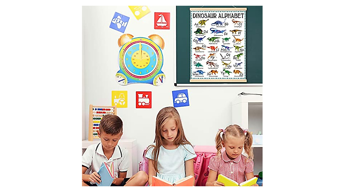 Dinosaur Alphabet Chart - Fun Educational Poster for Kids Classroom