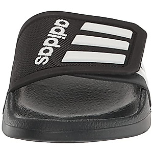 adidas Unisex Adilette Slide Sandal, Core Black/White/Grey Six, 11 US Women