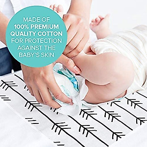 Kushies Deluxe Change Pad Flannel, One Direction Black & White