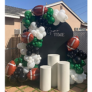 OOPAT Football Balloon Garland Kit 151pcs Balloons for American Football Boys Sports Rugby Baby Shower First Down Birthday The Big Game Football Party Decorations (Green Brown)