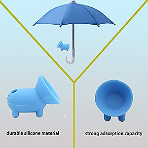 AXLORP Phone Umbrella for Sun - Cell Phone Umbrella Sun Shade Suction Cup Stand, Mobile Phone Holder with Universal Adjustable Anti-Reflective Glare Blocking for Outdoor (Blue)