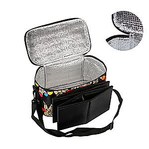 Toprema New Marker Pen Case Holder for 120 Markers Organizer Multifunctional Zipper Storage Carrying Bag with Pattern Black