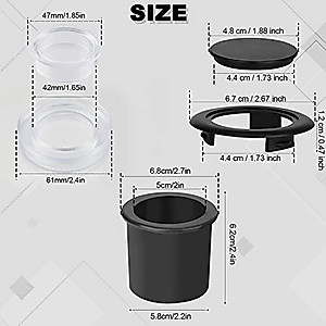 SAVITA 3pcs Umbrella Hole Ring, 3 Sizes Anti-Skidding Silicone Umbrella Hole Plug Suitable for Pool Umbrella Hole and Cap for Patio Garden Beach Table (Clear Black)