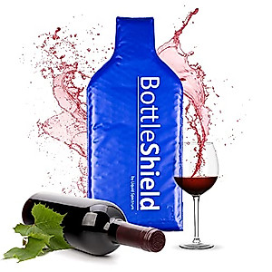 Liquid Spectrum 6 Pack Reusable Wine Protector Travel Bag by Bottle Shield - Bubble Cushioning Wrap Suit - Unbreakable Bottle Sleeve, Leak Proof - Wine Tote Bags Accessory for Suitcase Luggage