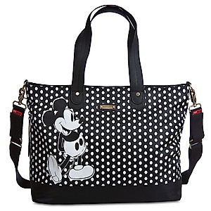 Disney Store Mickey Mouse Diaper Bag Storksak Black White Polka Dots New
