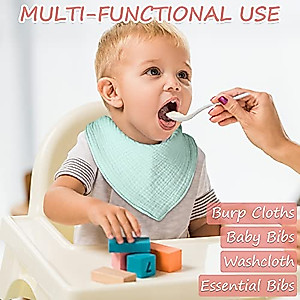 Vabean 36 Pack Muslin Baby Bibs Bulk Cotton Baby Bandana Drool Bibs Adjustable Baby Teething Bibs for Toddler Infant Newborn Unisex Boys Girls, 18 Solid Colors
