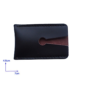 Genuine Leather Double Edge Razor Head Sleeve Protective Case to Fit Most Safety Razor Heads Great for Traveling Professional Barbers (1 piece, Dark Brown)