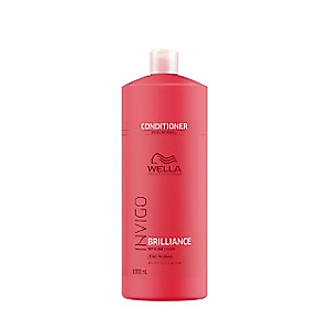 Wella Professionals Invigo Brilliance Conditioner | For Coarse Colored Hair| Color Protecting & Color Vibrancy Conditioner| 33.8 Fl Oz