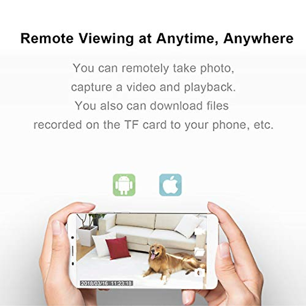 TOQI Spy Camera Wireless Hidden WiFi Camera with Remote Viewing, 2023 Newest Version 1080P HD Nanny Cam/Security Camera Indoor Video Recorder Motion Activated, Support iOS/Android, White, No Audio