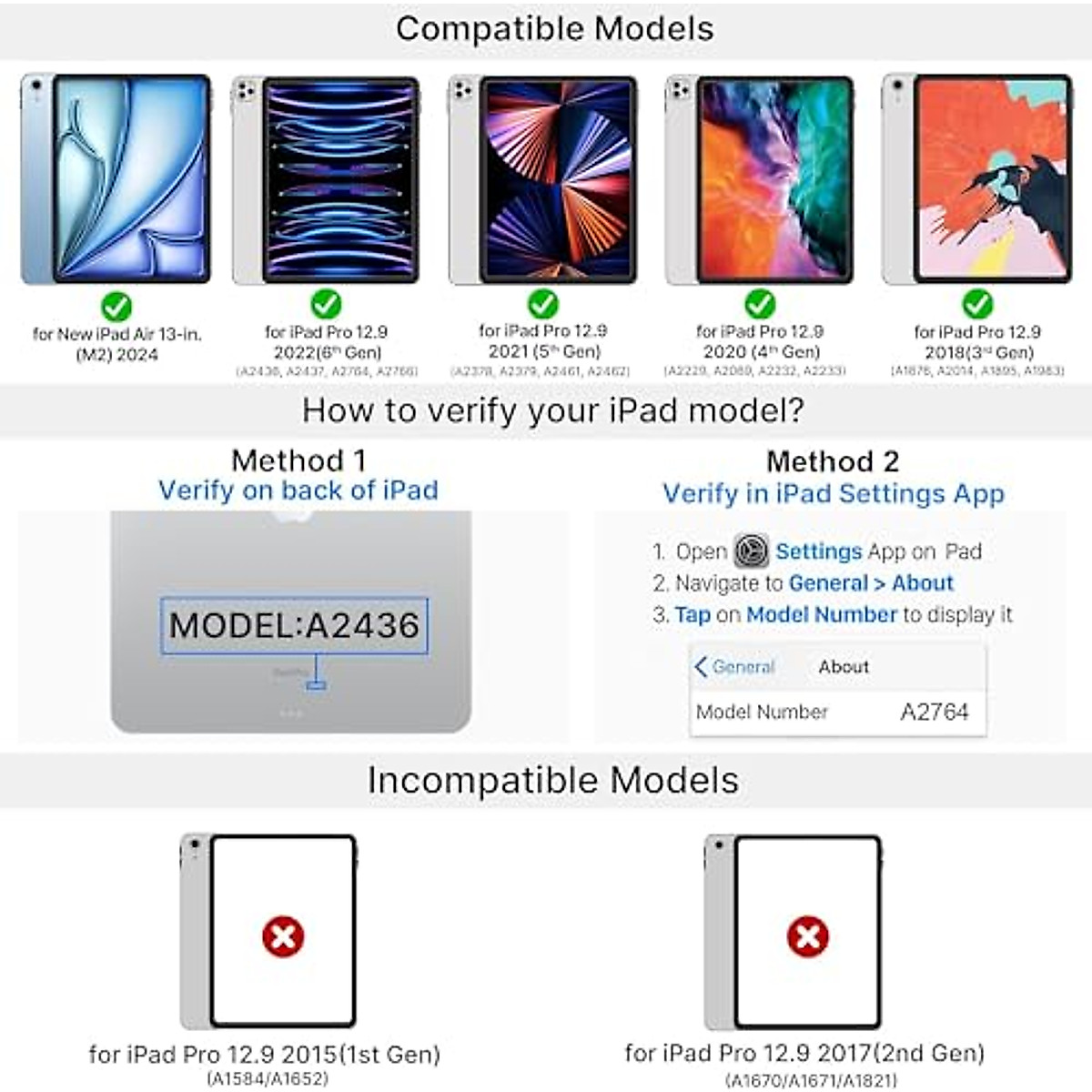 Keyboard Case for iPad Air 13-inch(M2, 2024) & iPad Pro 12.9 (6th 2022/5th 2021/4th 2020/3rd 2018 Gen), Detachable Bluetooth Keyboard| 7 Color Backlit| Slim Protection Cover with Pencil Holder, Purple