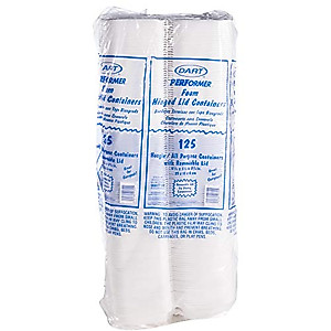 Dart 99HT1R Hoagie Perforated Foam Hinged Container, 9.75 X 5.25 in (Case of 500),White