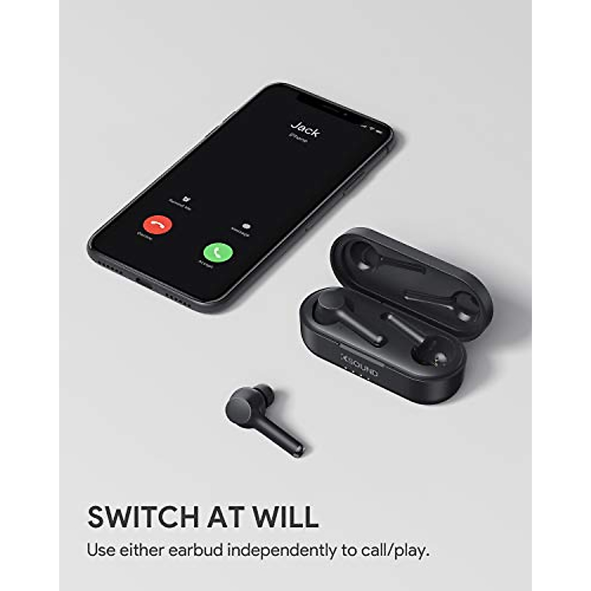 Aipower K01 True Wireless Earbuds Bluetooth 5.0 with 30H Playtime, IPX5 Waterproof, Volume Control, Hands-Free Wireless Headphones Single/Twin Mode