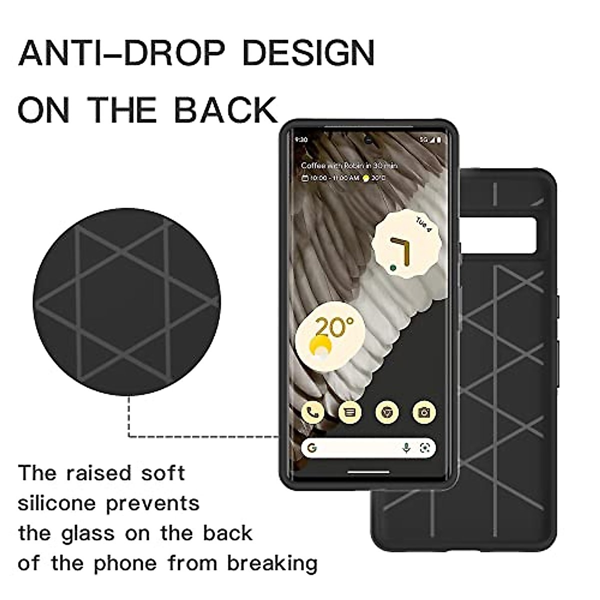 Google Pixel 7 Pro Case with Screen Protector, Dual Guard Shockproof Protection Military Grade Heavy Duty Dual Layer Case for Google Pixel 7 Pro (Black)