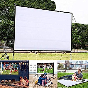 Portable Video Projector Screen, HD 4:3 Foldable Anti-Crease Projector Movies Screen, Portable Polyester Fabric Household Movie Screen for Home Theater Indoor Outdoor