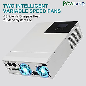 POWLAND 5000W Solar Inverter Charger, Max 500V PV Input, 110V 120V AC Off-Grid Inverter, Pure Sine Wave, Built-in 80A MPPT Charge Controller, for 48V Lead Acid or Lithium Battery