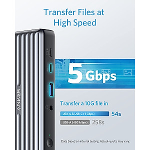 Anker USB C Docking Station, PowerExpand 9-in-1 PD Dock, 60W Charging for Laptop, 20W Power Delivery, 4K HDMI and DisplayPort, USB 3.0 and USB 2.0 Data, Gigabit Ethernet, 3.5 mm Audio