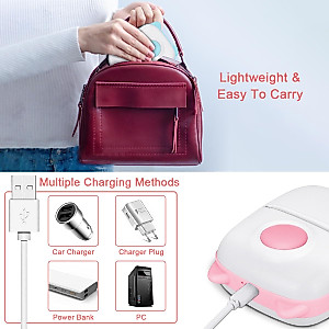 Mini Portable Printer - Pocket Thermal Printer with 13 Roll Papers, Bluetooth Wireless Smart Printer for Photos, Office Receipts,QR Codes,Labels,Notes Printing Compatible with iOS Android Phone Pink