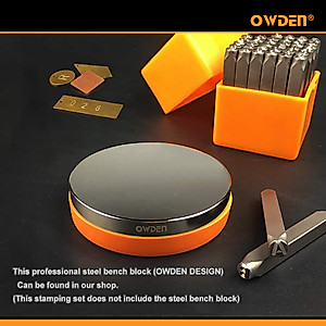 OWDEN Professional 36Pcs. Steel Metal Stamping Tool Set,(1/8”) 3mm,Steel Number and Letter Punch Set,Alloy Steel Made HRC 58-62 for Jewelry Craft Stamping.