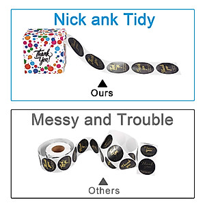 500PCS Thank You Stickers Small Business, 1.5 Inch Thank You Stickers, 1 Round Gold Foil Stickers for Cookies Box, Gift Bags,Greeting Cards,Envelope Seals, Boutique Supplies