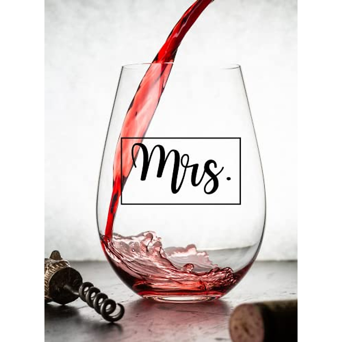 COOL AF Mr and Mrs Whiskey and Wine Glass Gift Set - Wedding Gift Glass Set For Bride and Groom - Engagement Gift for Couples and Newlyweds - Husband and Wife